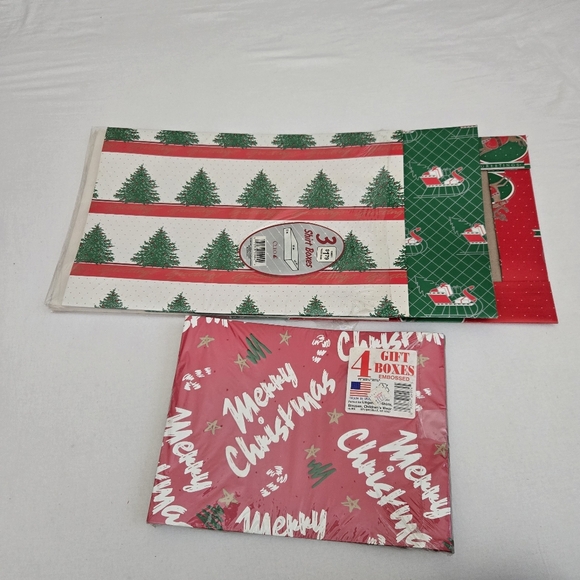 Holiday | Vintage Christmas Gift Box Nos 7 Total Tree Reindeer Sleigh ...